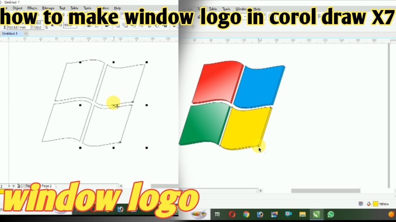how to make window logo in corol draw X7 | window logo in corol draw X7 ...