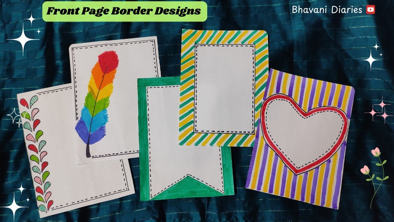 5 Front Page Border Designs | A4 Sheet Decoration | Assignment Front ...