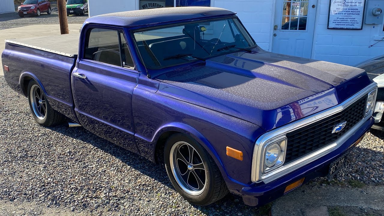 1972 Chevy C10 Cold Start - Chopped Top Resto Mod For Sale - YouTube