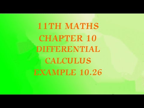 TN CLASS 11TH MATHS/CHAPTER 10/DIFFERENTIAL CALCULUS/EXAMPLE 10.26(@MATHSSTUDENT) - YouTube