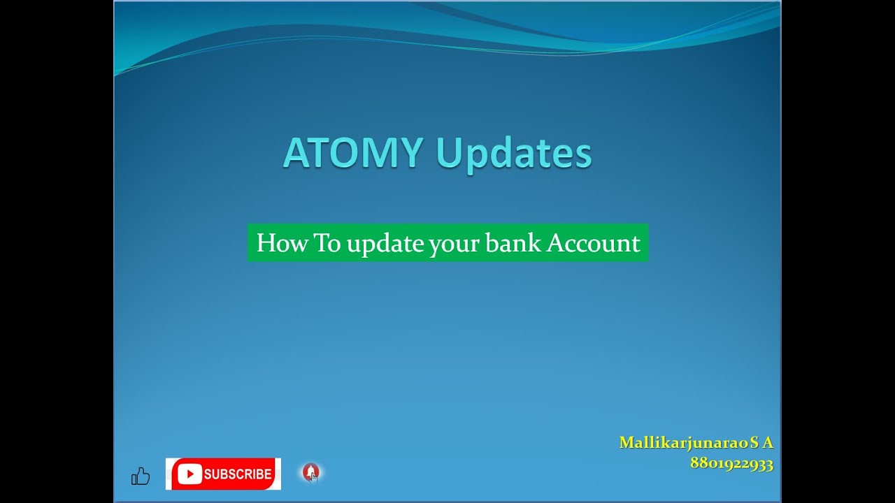 How to Update your Bank account in Atomy English | - YouTube