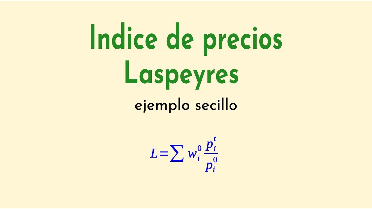 Indice de Laspeyres - Ejemplo con tres bienes - YouTube
