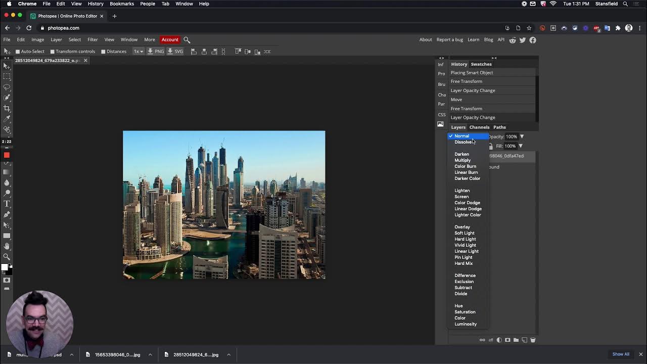 Multiple Exposure Using Photopea (short version) - YouTube