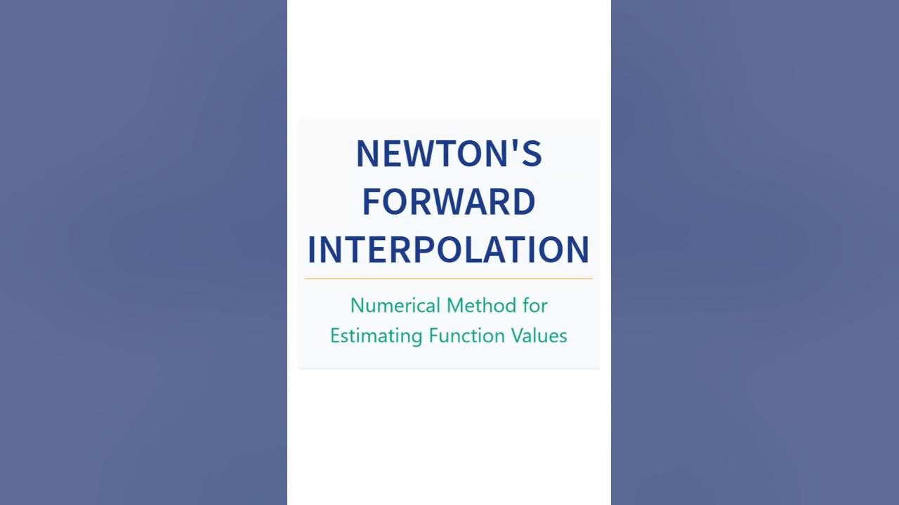 Newton's Forward Interpolation#interpolation - YouTube