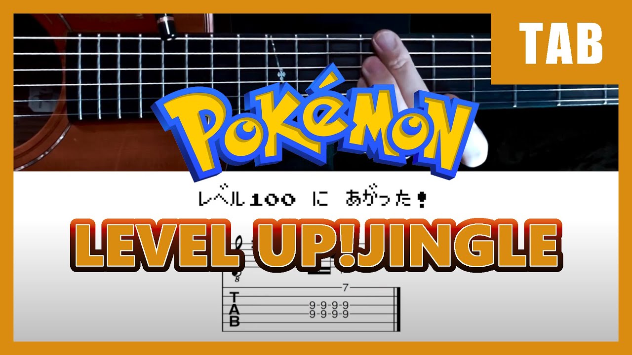 初代ポケモンのレベルアップ音をギターで弾く方法【TAB】pokemon level up jingle how to play - YouTube