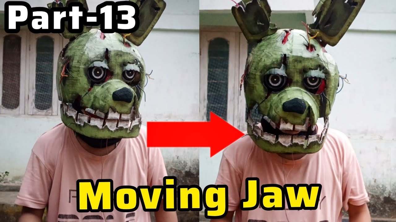 How to Make Springtrap Mask with Moving Jaw | DIY FNAF Costume (Part 13 ...