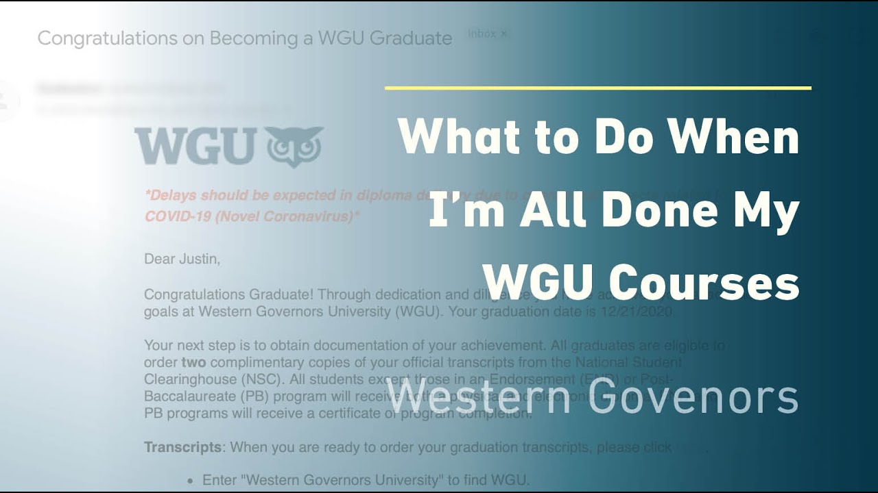 How Do I Know If I Graduated? | Western Governors University #WGU - YouTube
