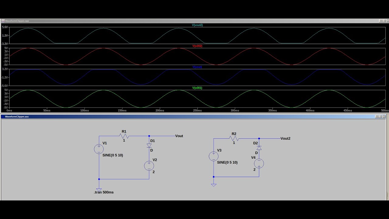 Electronic Basic 1:LTSpice Waveform Clipper - YouTube