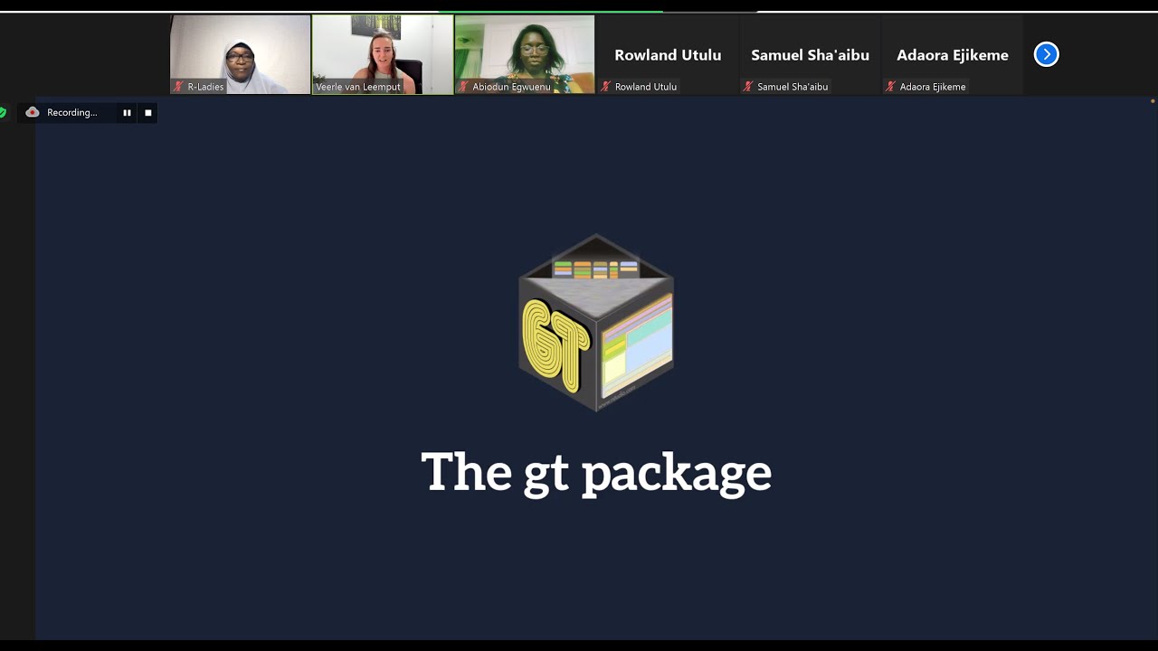 gt and reactable packages: Beautiful, User-friendly tables in R by Veerle van Leemput - YouTube