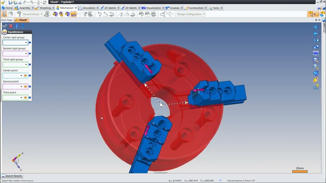 Mechanism Equidistance Joint on Topsolid 7 - YouTube