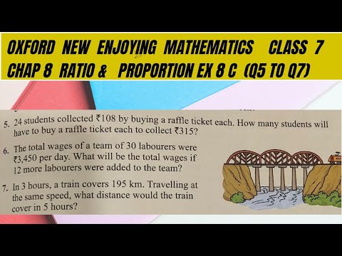 Chp 8 Ratio and Proportion. Ex 8C ( Q5 to Q7). Word Problems. Class 7. Oxford Maths - YouTube