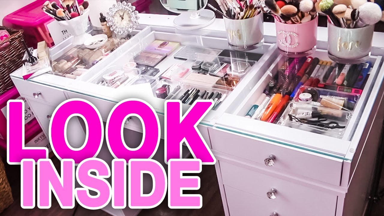 Tour My Makeup / Filming Vanity Table! - YouTube