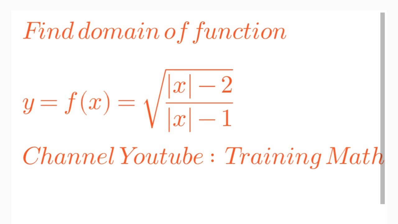Find domain of function | រកដែនកំណត់នៃអនុគមន៍ - YouTube