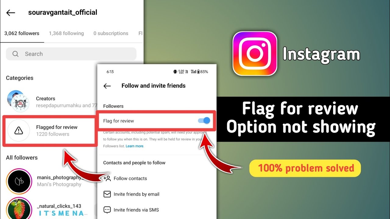 Instagram Flagged for Review Option not Showing Problem Solved - YouTube