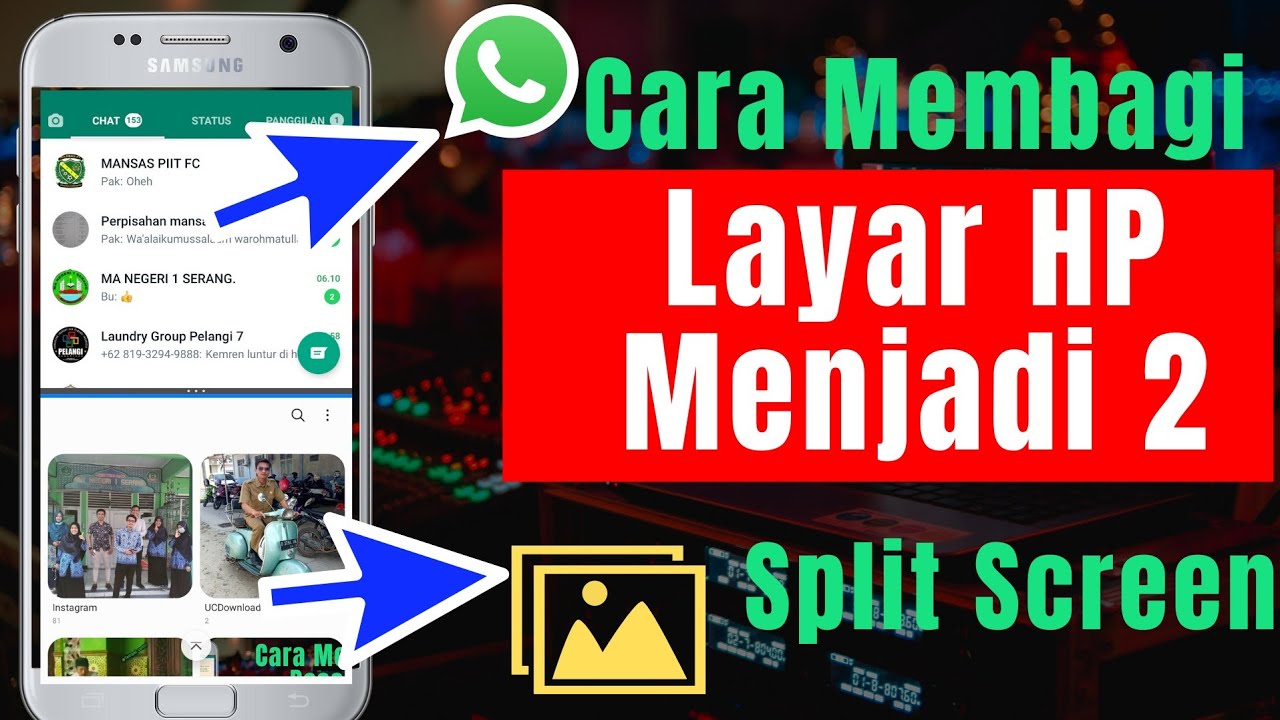 cara membuat layar HP Samsung menjadi 2, split screen - YouTube