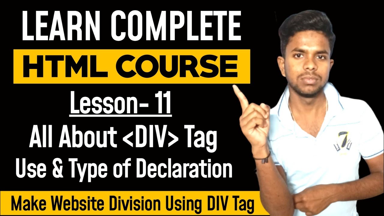 Learn HTML | Lesson 11 | DIV Tag in HTML | Use, Work & Type of ...