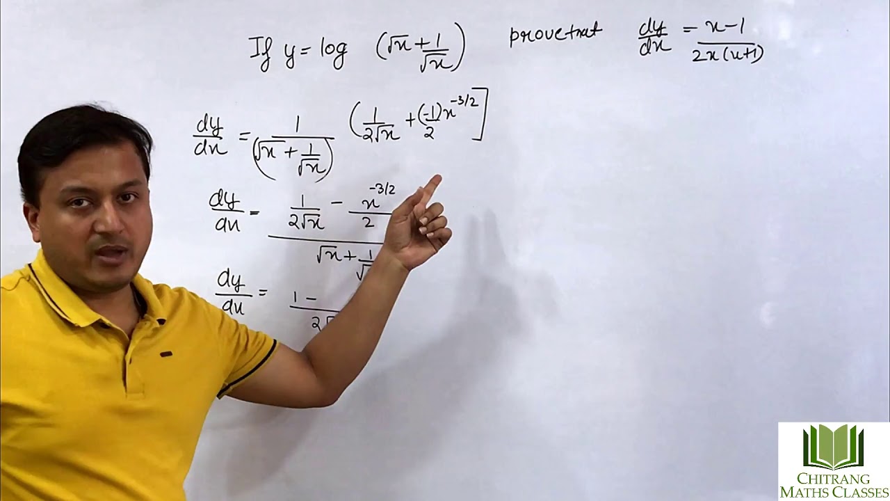Class 12 Differentiation if Y log root X 1 Root X Prove That Dy dx Class 12 Differentiation if Y log root X 1 Root X Prove That Dy dx