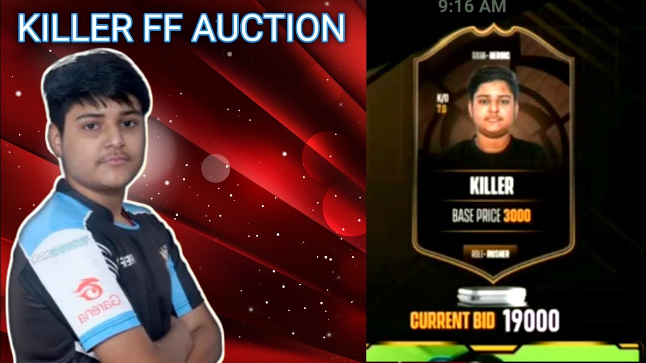 Free fire premier league auction @killer ff current bid 19000 - YouTube