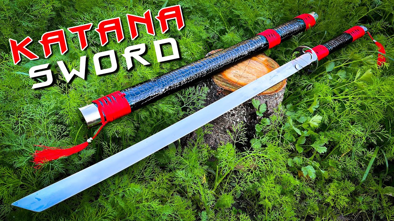 Making a sharp and solid Katana sword out of iron piece - YouTube