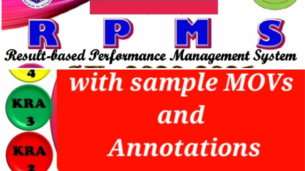 RPMS for Teacher I -III ,with sample MOVs and Annotations - YouTube