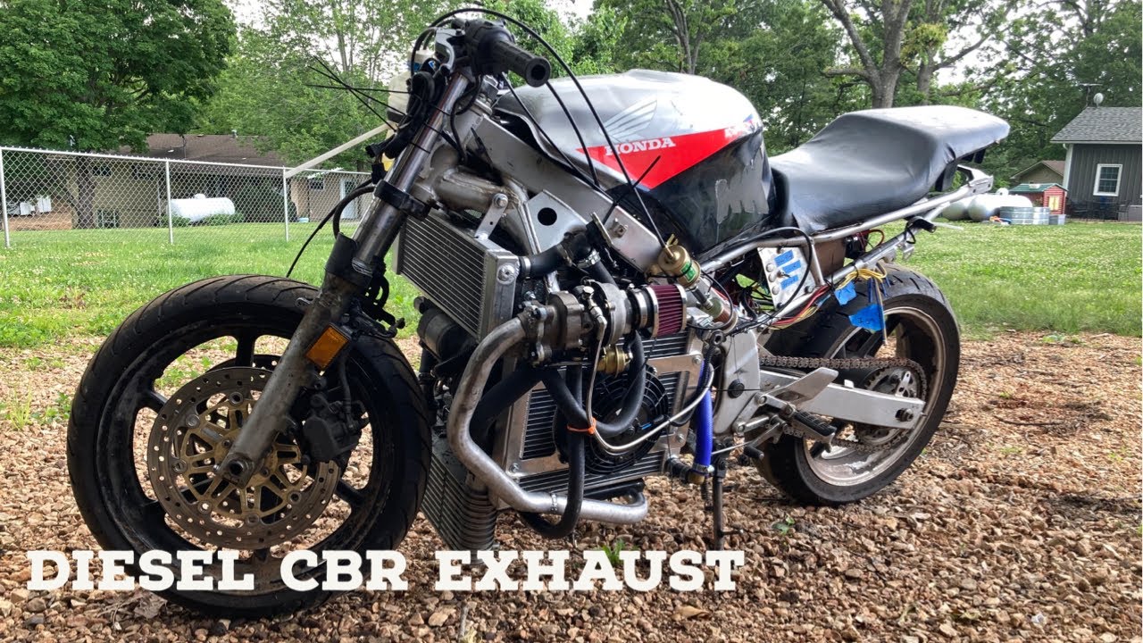 Diesel motorcycle Build part 5 Exhaust - YouTube