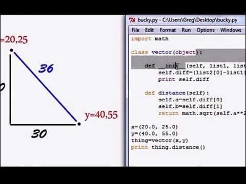 PyGame Development -8- Vector Distance and Unit Vector - YouTube