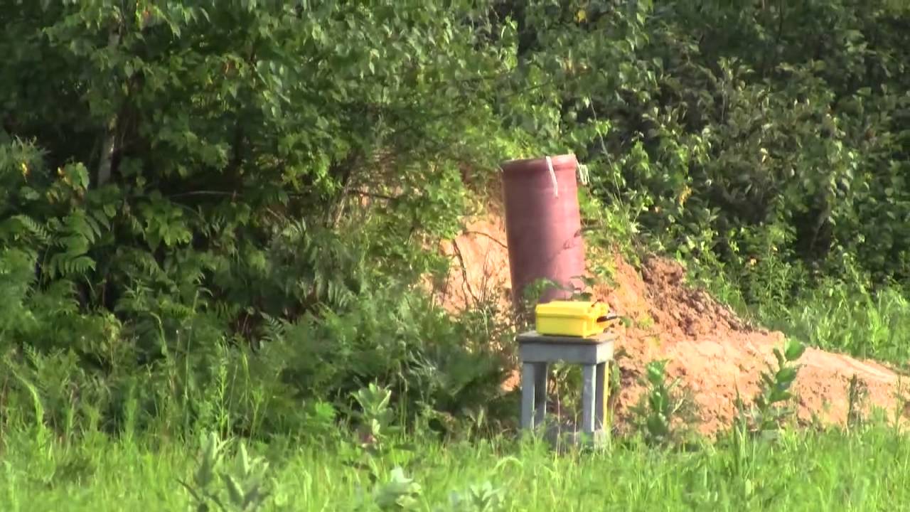 Lift test of a 12 inch fireworks shell - YouTube