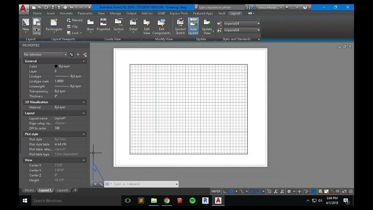 AutoCAD Tutorial 6 | Class 04 | Layout Tab Page Setup - YouTube