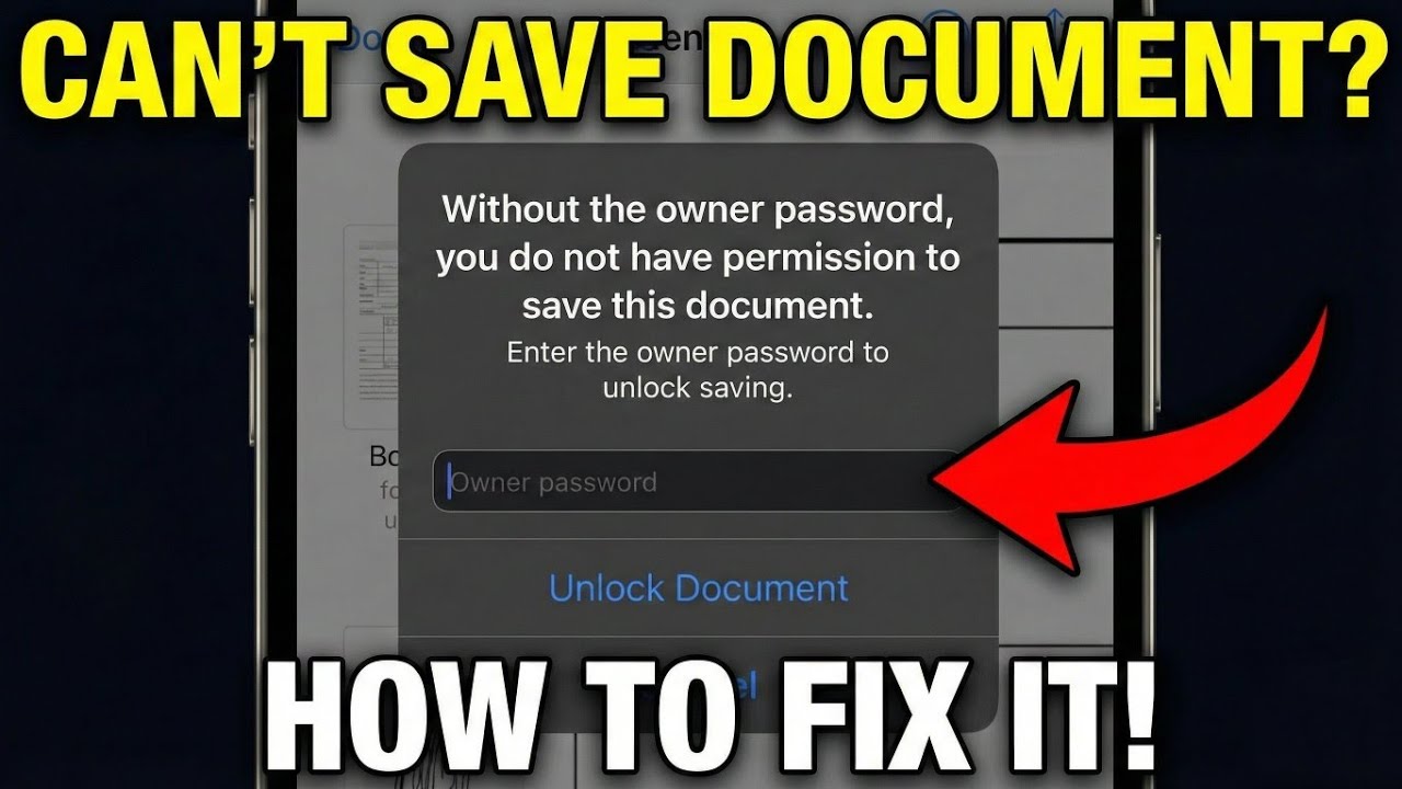 Without the owner password you do not have permission to save this ...