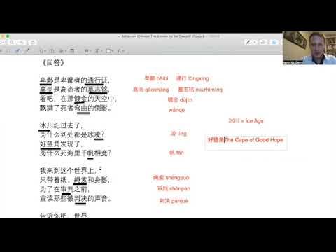 Advanced Chinese Reading:《回答》- 北岛 - YouTube