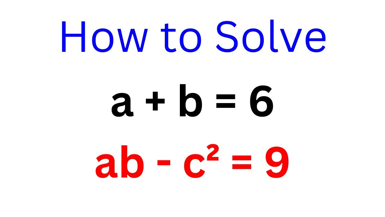 A Nice Algebra Question | Math Problem Solving - YouTube