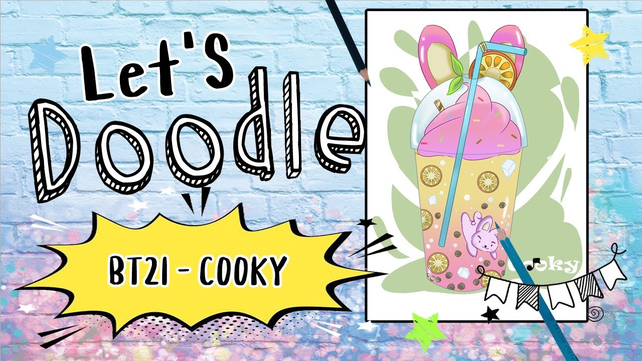 Let's Doodle BTS mascots Cooky - YouTube