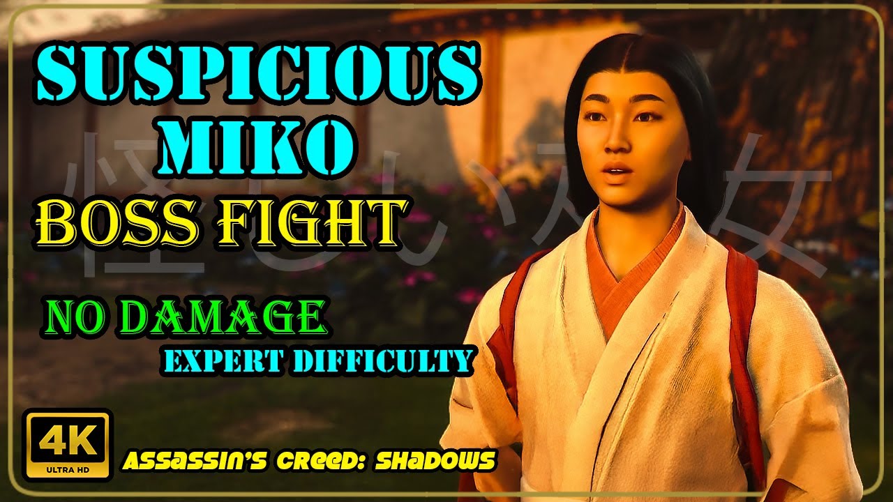 Assassin's Creed: Shadows | Suspicious Miko Boss Fight | No Damage ...