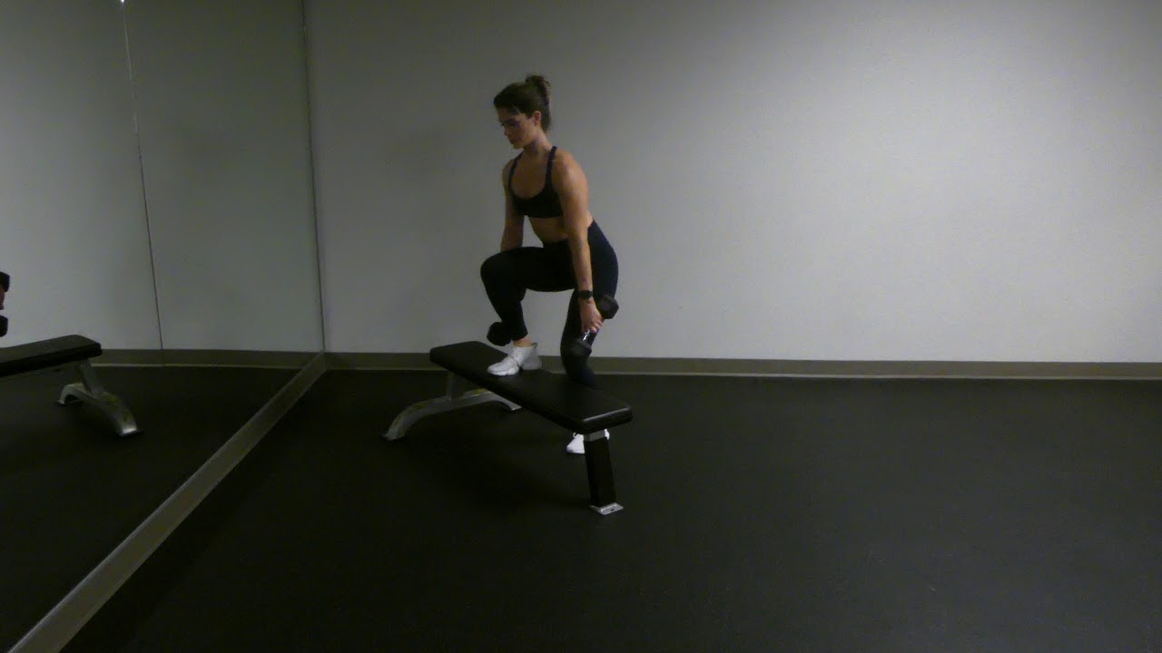 Single leg step ups with DBs - YouTube