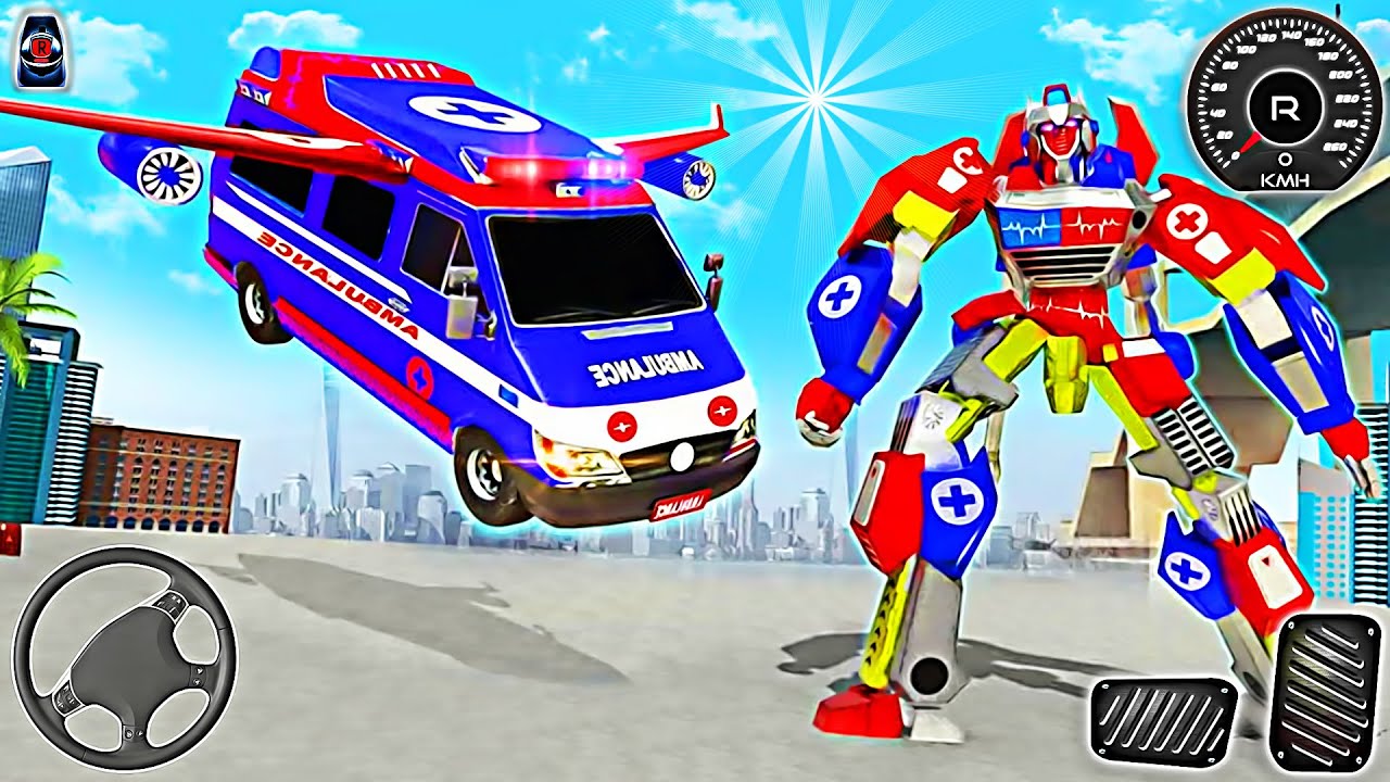US Flying Ambulance VAN Game 3D - Rescue Robot Transformer Sim ...