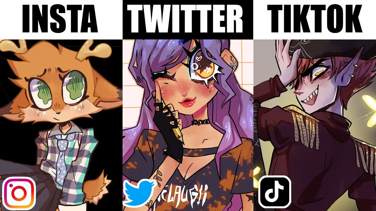 OCs FROM EVERY APP [how the #drawthisinyourstyle changes on different ...