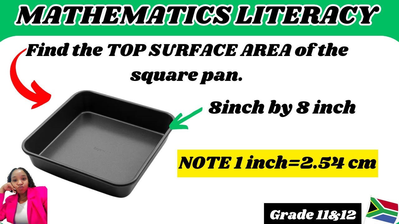 Calculate the top surface area of the pan| Measurements| Surface Area ...