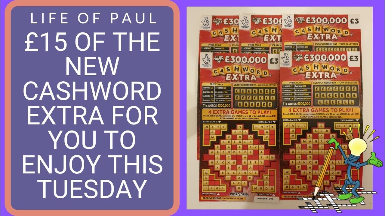 5 Fun scratch cards to brighten your day. £15 of the £3 Cashword Extra ...