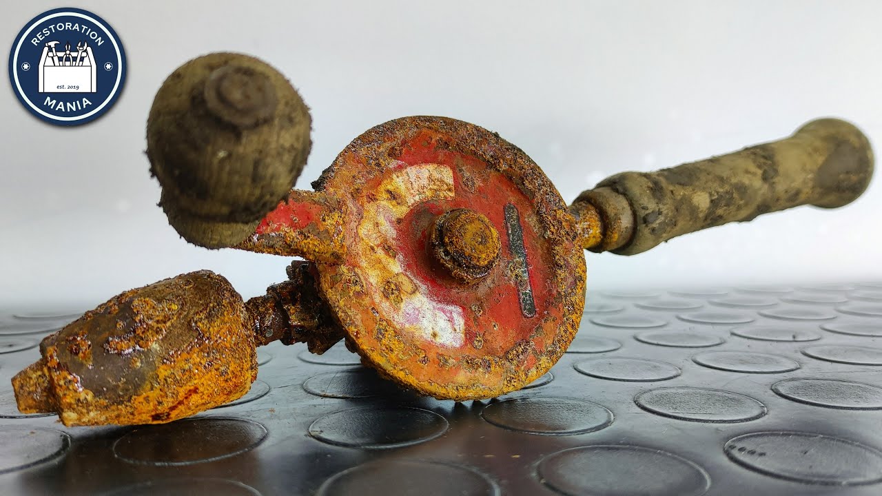 Completely Stuck Rusty Manuel Hand Drill Restoration - YouTube