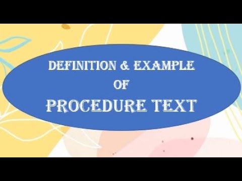 Definition and Example of Procedure Text - YouTube
