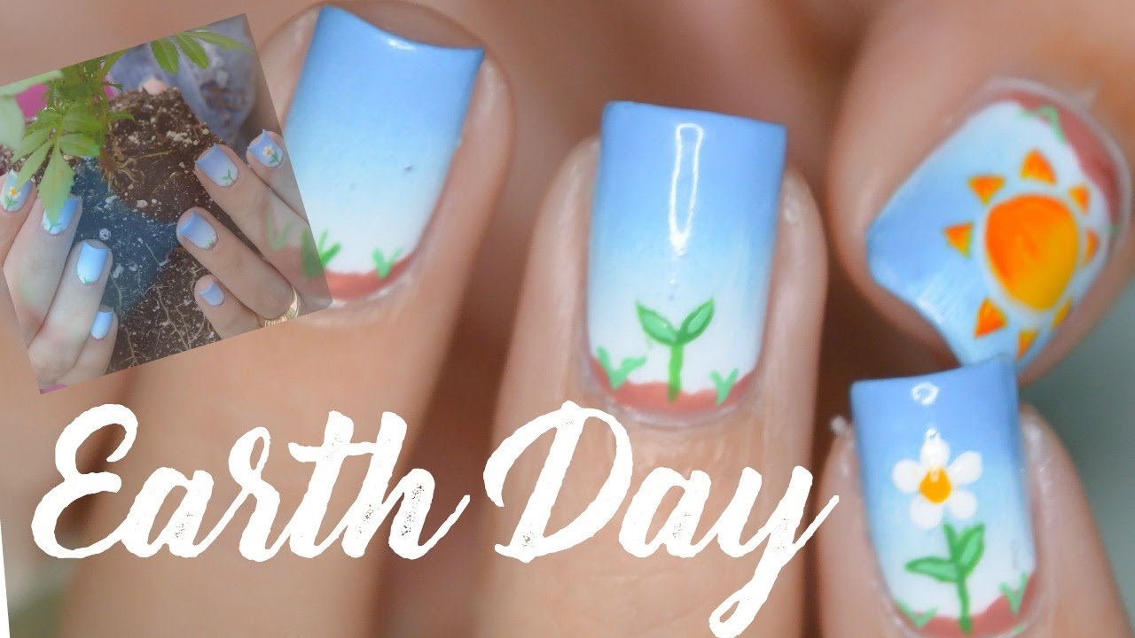 Earth Day Nail Art - YouTube