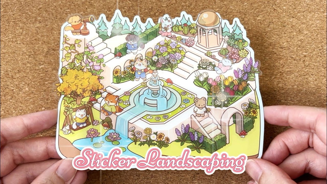 Botanical Garden Scene ASMR | 3D Miniature Sticker Landscaping - YouTube