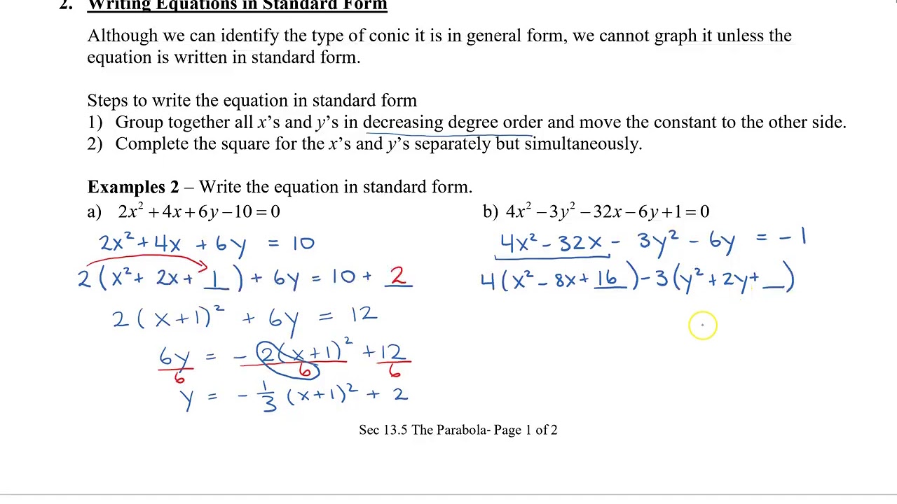Math 12 - Sec 13.6 Applications of Conics - YouTube