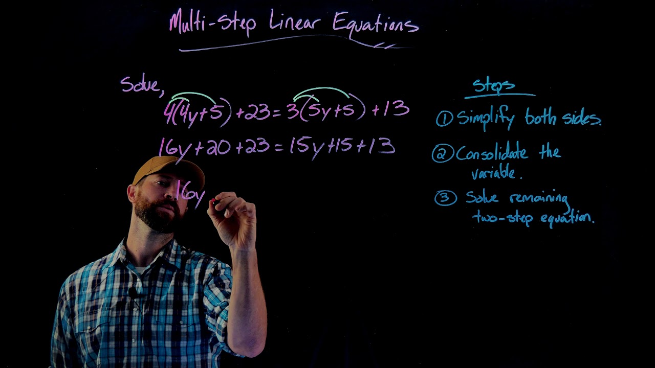 Multistep Linear Equations - YouTube