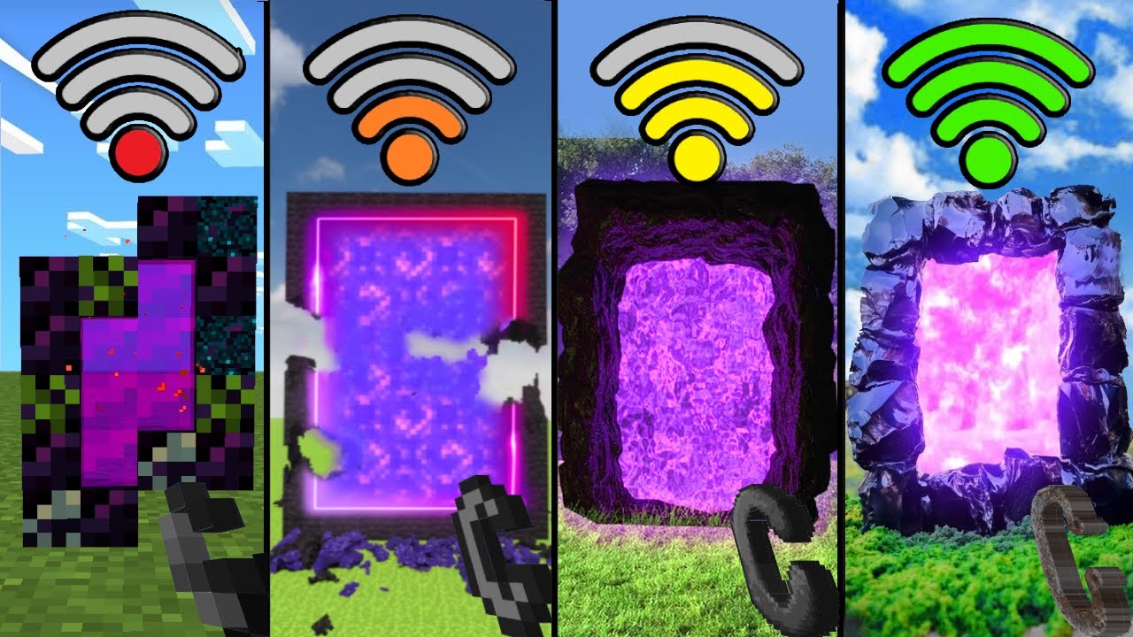 Minecraft: All Nether Portals With Different Wi-Fi - YouTube