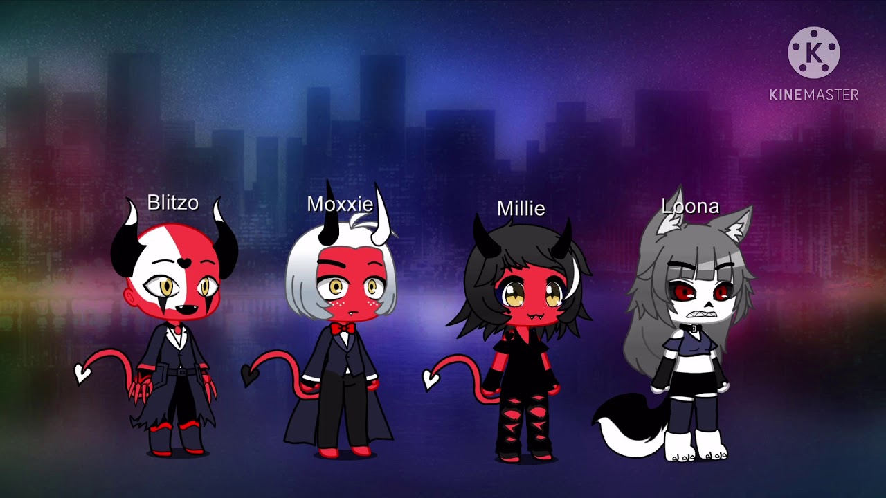 Blitzo, Moxxie, Millie & Loona In Gacha Club - YouTube