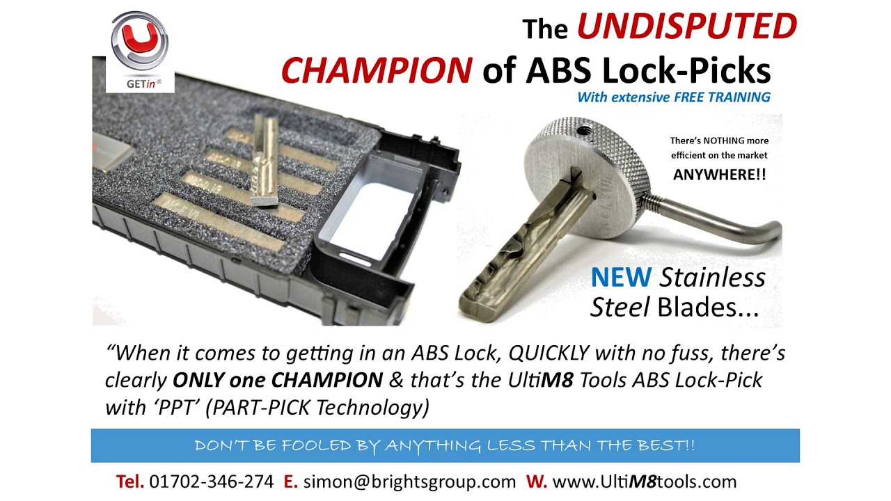 ABS Lock-Pick Gain Entry Tools from UltiM8 (LOCKSMITHS) Tools - YouTube