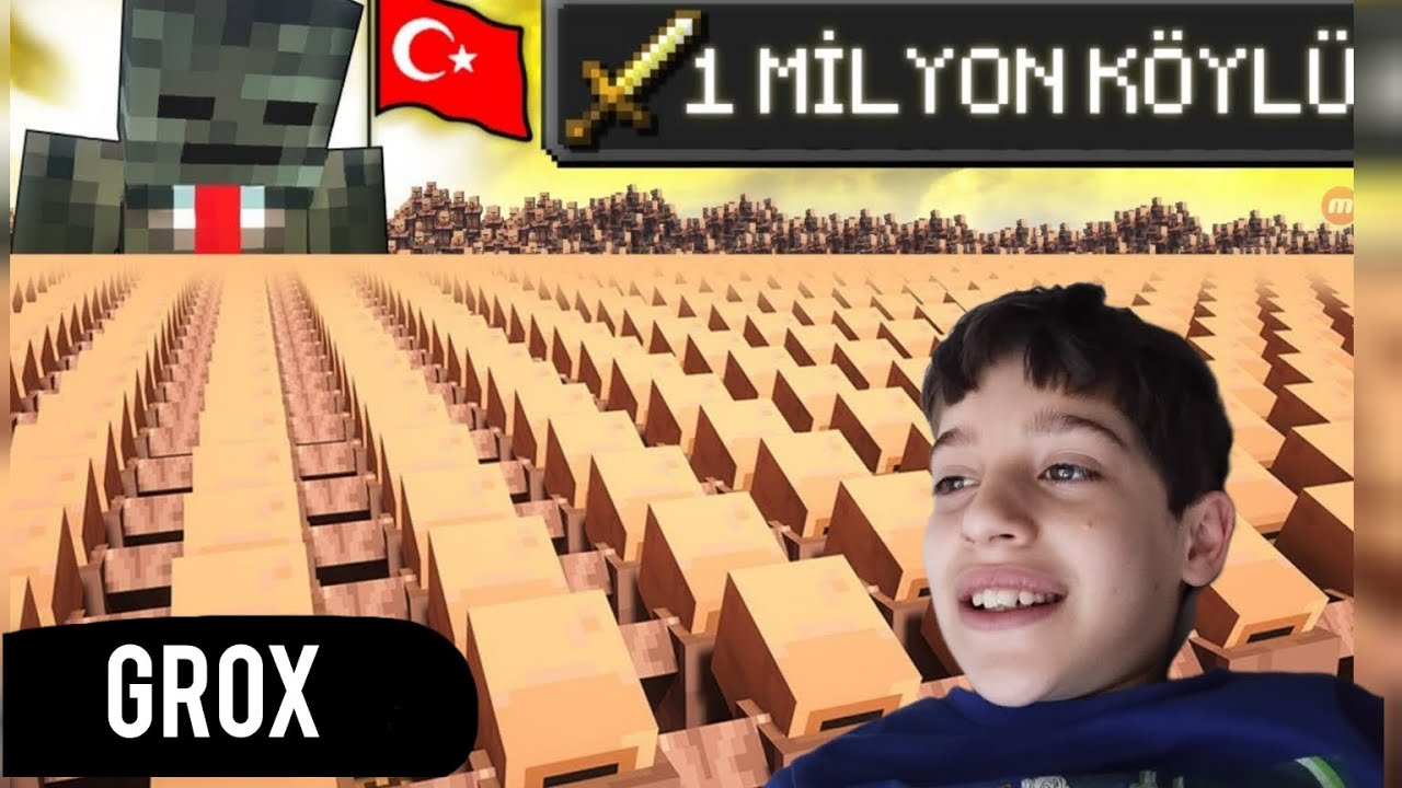1 milyon köylüye karşı grox @GroxMC @CanzyMC - YouTube