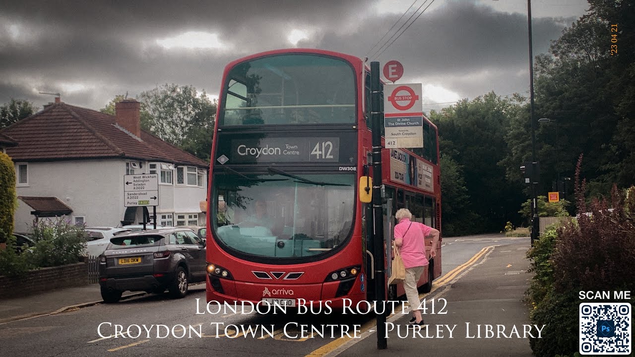 FRV: Bus Route 412. Croydon Town Centre - Purley (DW299/LJ10CVF) - YouTube